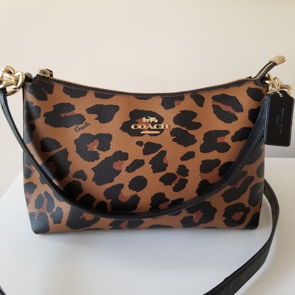 Coach | Bags | Coach Lewis Shoulder Bag Croasbody With Leopard Print ...